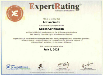 ExpertRating Online Kaizen Certification - $99.99 - Kaizen Management ...